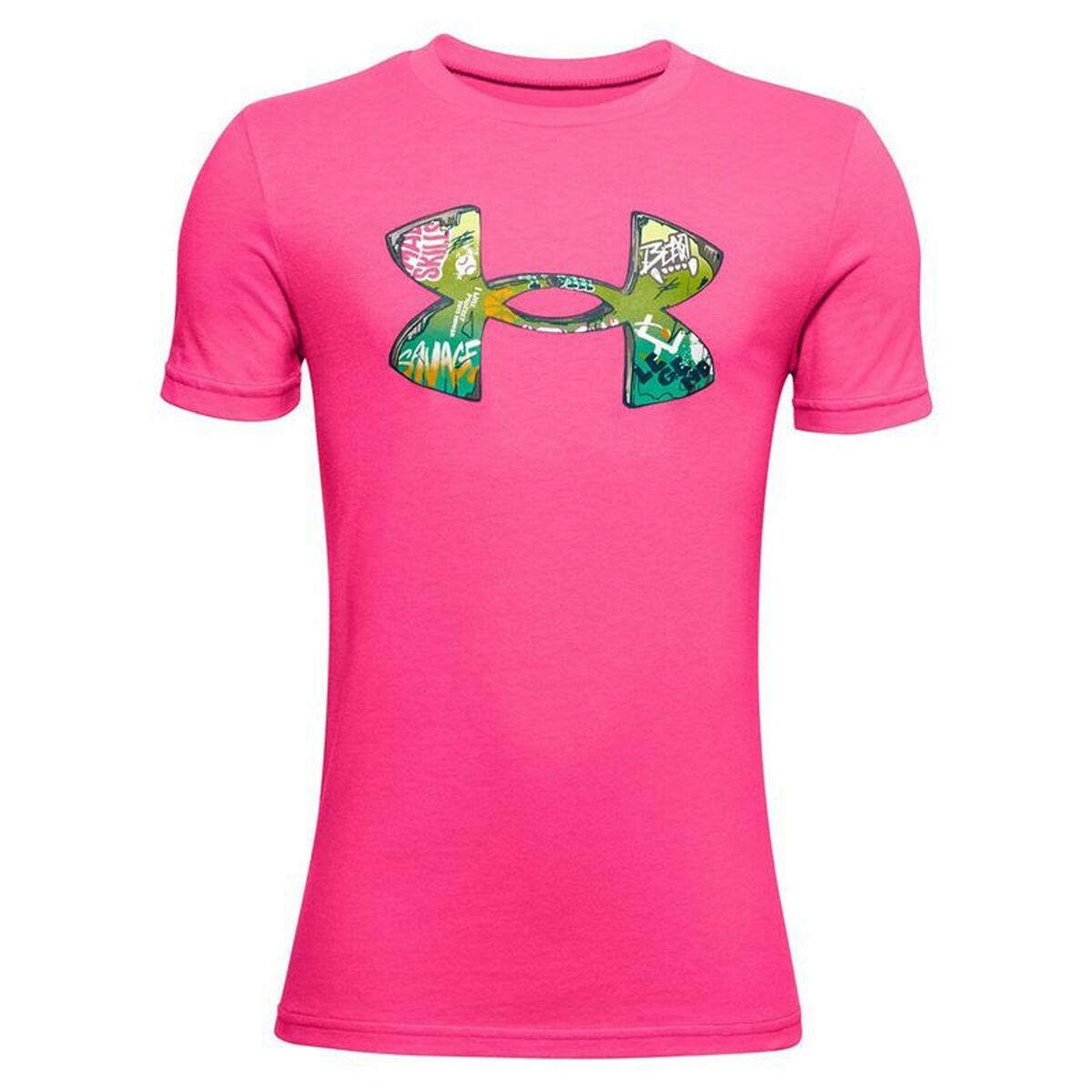 Child's Short Sleeve T-Shirt Under Armour UA Tech Pink 10-12 Years ...